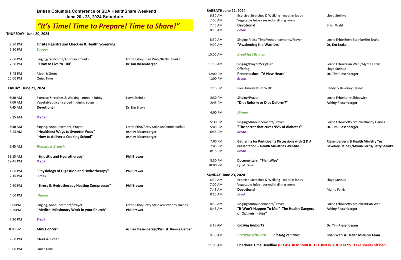 HealthShare Weekend – Spring 2024 – Events at the BC Conference of ...